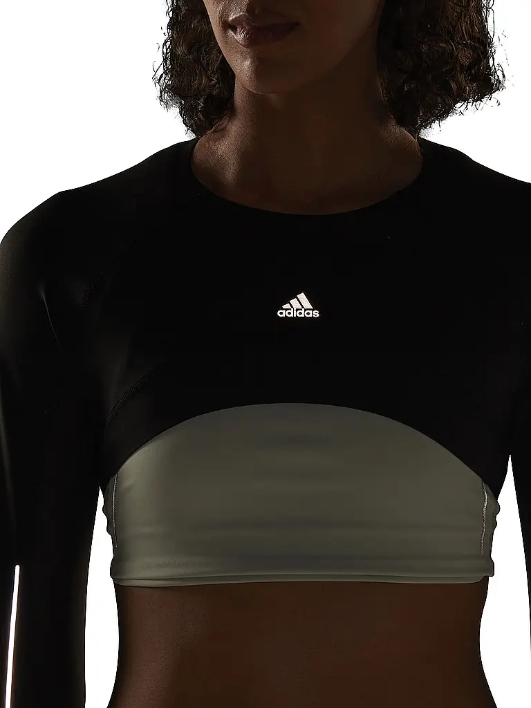 ADIDAS Damen Fitnessshirt HIIT 45 Seconds Super Crop schwarz
