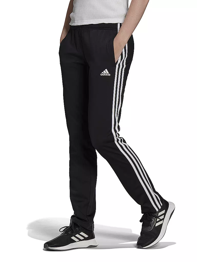 Adidas Damen Jogginghose Essentials Warm Up 3 Streifen Schwarz
